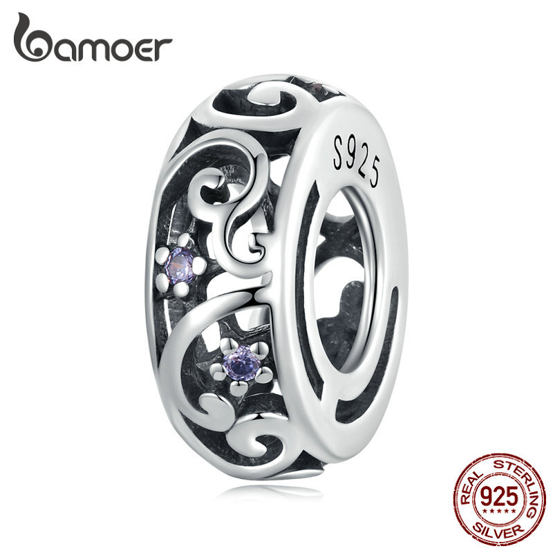 Bamoer Women Authentic 925 Sterling Silver Luster-Silver Silicone Charm ...