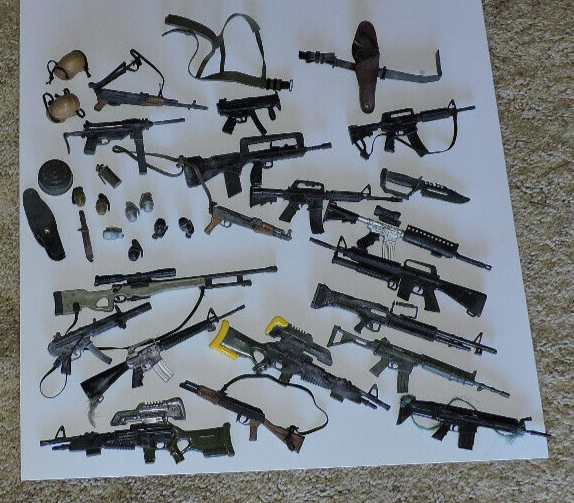 Vintage-12" GI Joe Weapons LOT-Guns, Grenades,Knives Rifles, Pistols ...