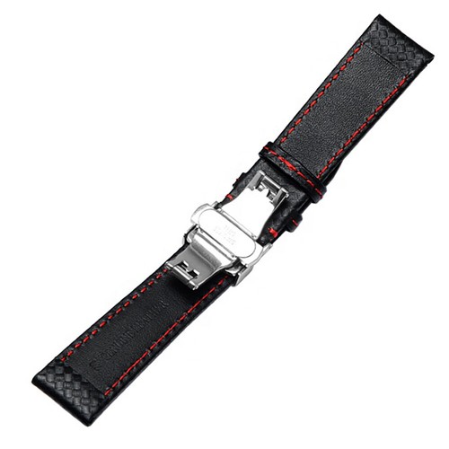 21Mm Carbon Fiber Leder Uhrenarmbänder Riemen Mit Schließe Für IWC ...