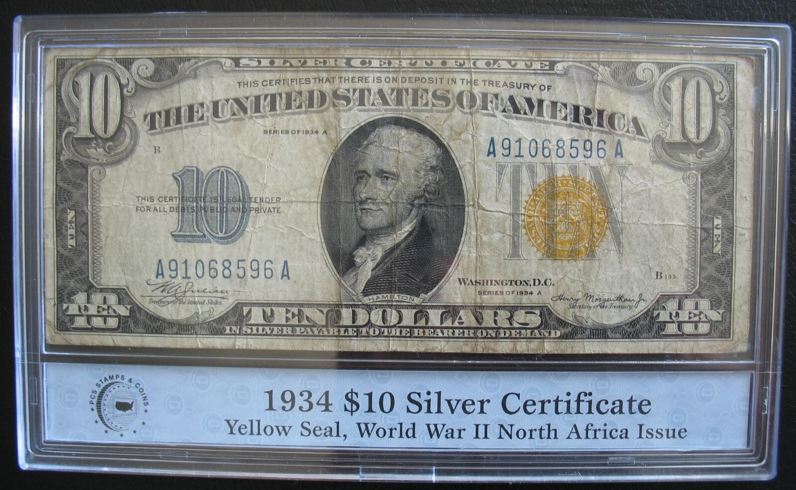 1934 10 Dollars Silver Certificate North Africa Yellow Seal Note | eBay