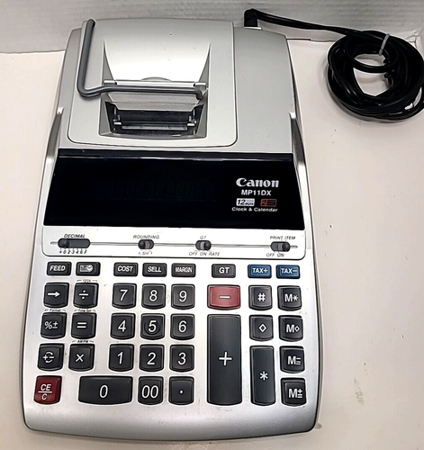Canon MP11DX 12-Digits 2-Color Clock Calendar Adding Machine Printing ...