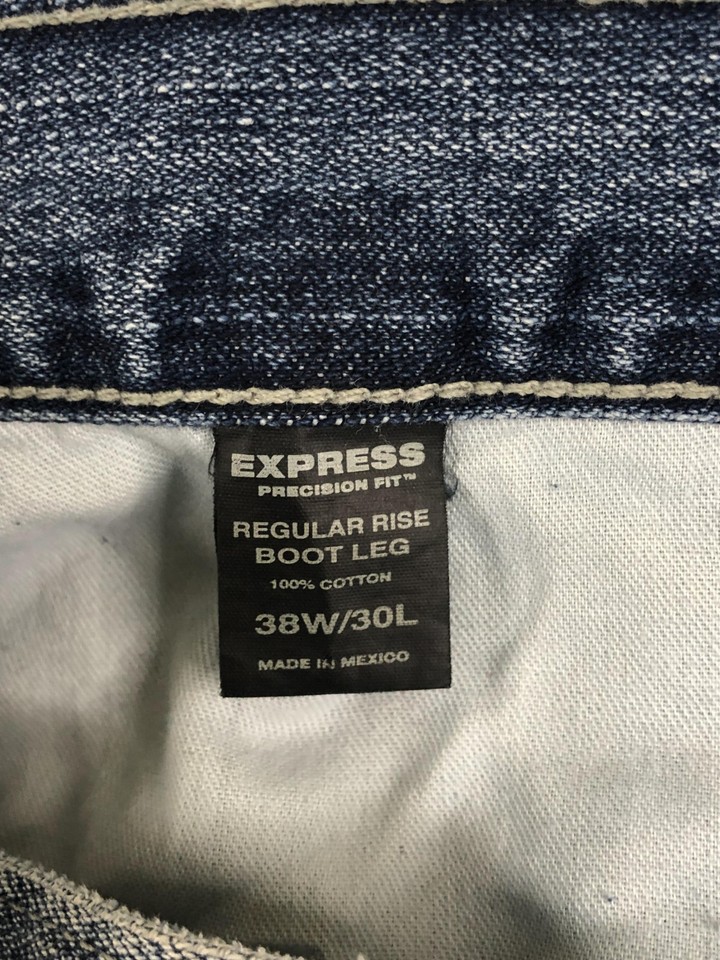 Express Jeans Mens 38x30 Blue Precision Fit Boot Leg High Rise | eBay