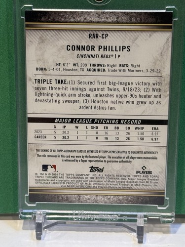 2024 Topps Triple Threads - Rookie Autograph Relics Connor Phillips # ...