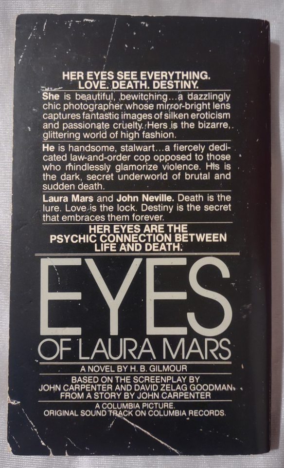 EYES OF LAURA MARS by H. B. GILMOUR=Movie Tie-In=PSYCHIC THRILLER ...
