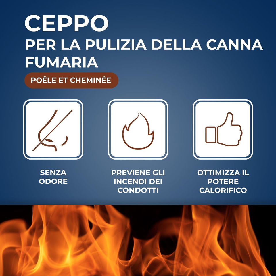 Ceppo Spazzacamino – Elimina Fuliggine E Catrame – Formula Brevettata ...