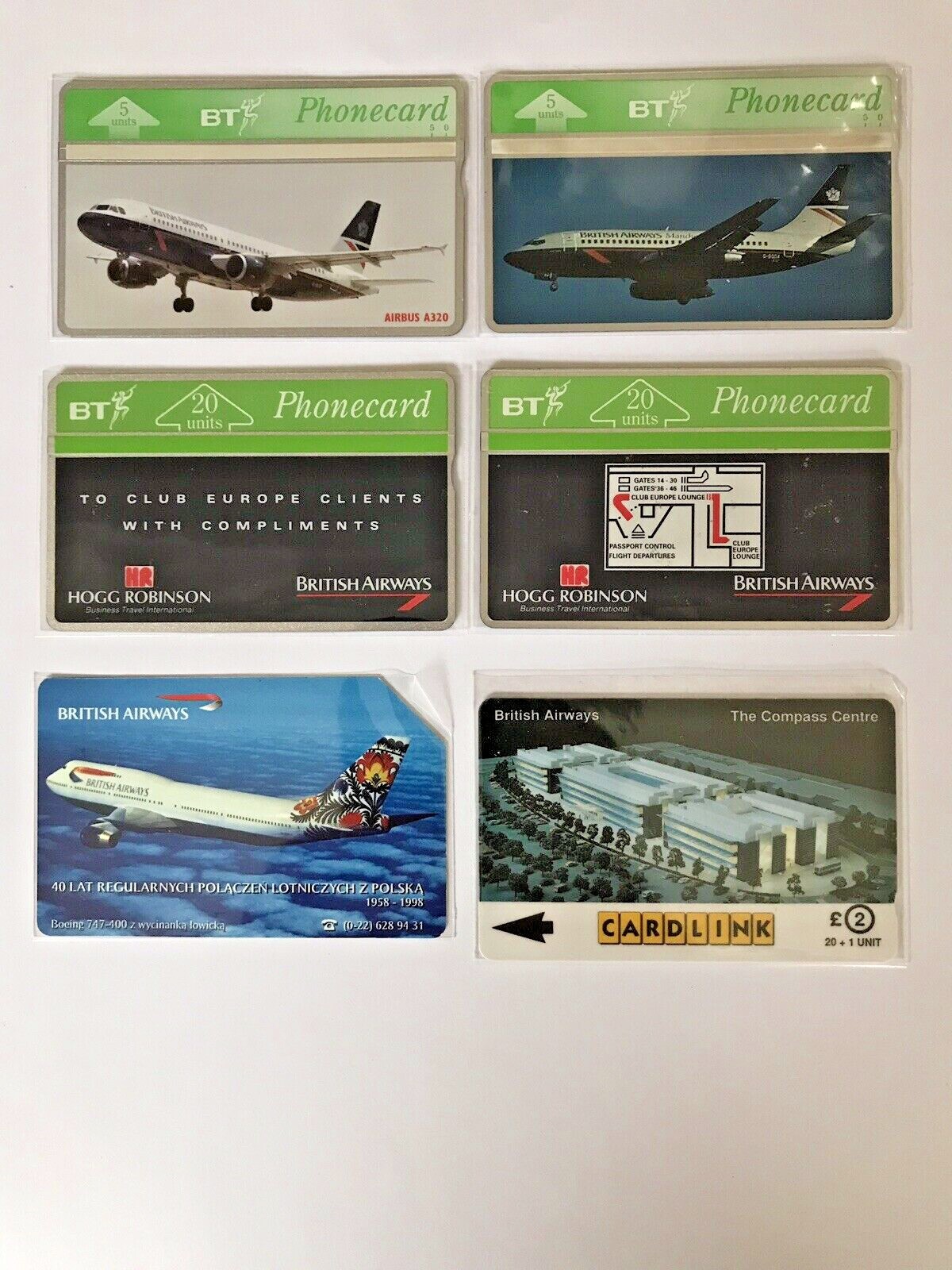 6 British Airways BT Phone Cards - Hogg Robinson USED (set3) | eBay UK