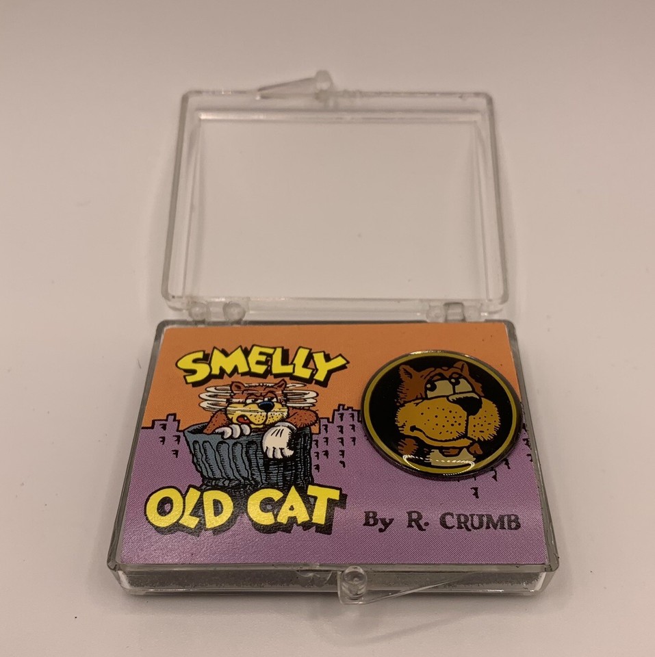 Vintage Robert Crumb Comic Smelly Old Cat Metal Pin Collectible 1993 | eBay