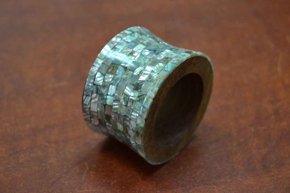 CARVED ABALONE SEA SHELL NAPKIN RING #T-971 | eBay