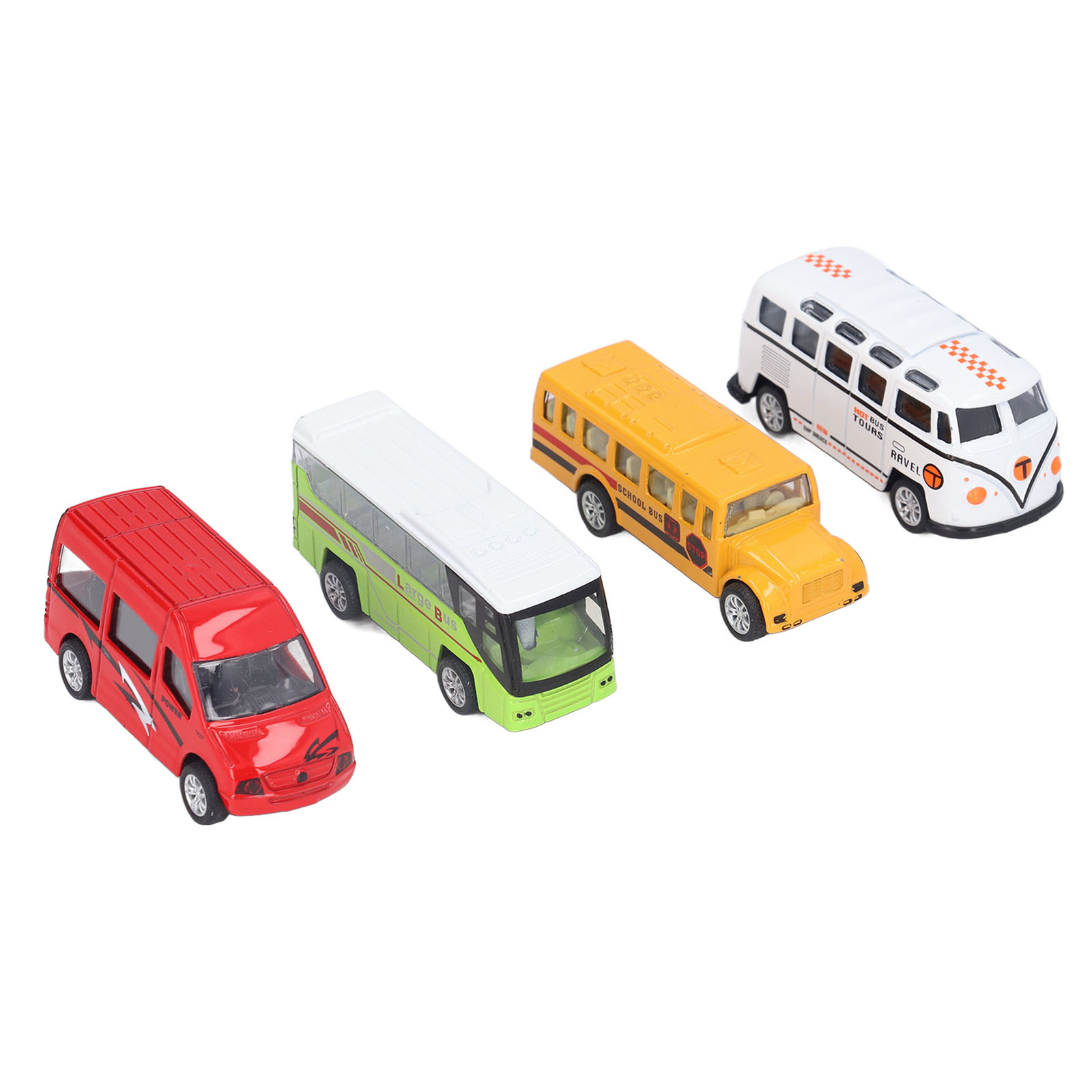 Kids Bus Playset Lifelike Role Play Pull Back Bus Toy Set For 3 Years ...