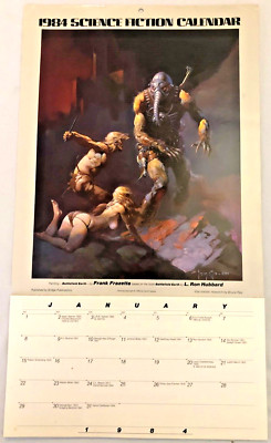 FRAZETTA - 1984 SCIENCE FICTION CALENDAR, RARE Battlefield Earth Cover ...