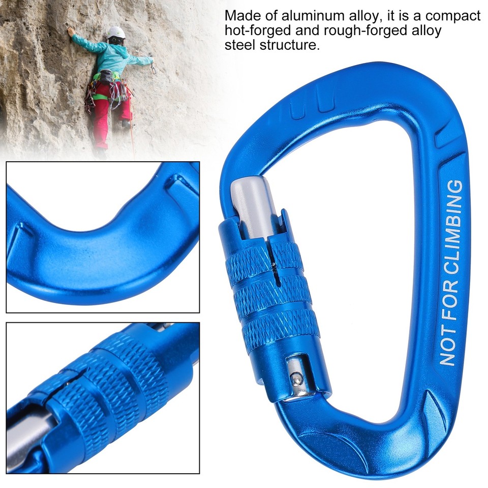 12KN Auto Locking Rock Climbing Carabiner Clips Aluminum Alloy Twist ...
