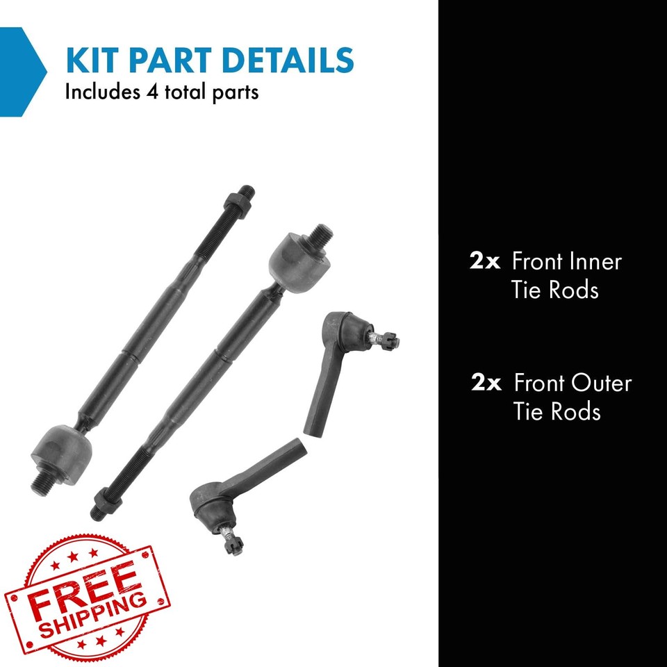TRQ Tie Rod Set 4pc for Chrysler Town Country Caravan 2005-2007 | eBay