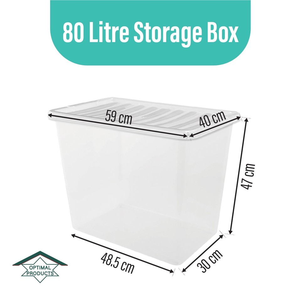 Set Of 5 Plastic Storage Box Boxes WITHOUT LIDS UK MADE Home Office ...