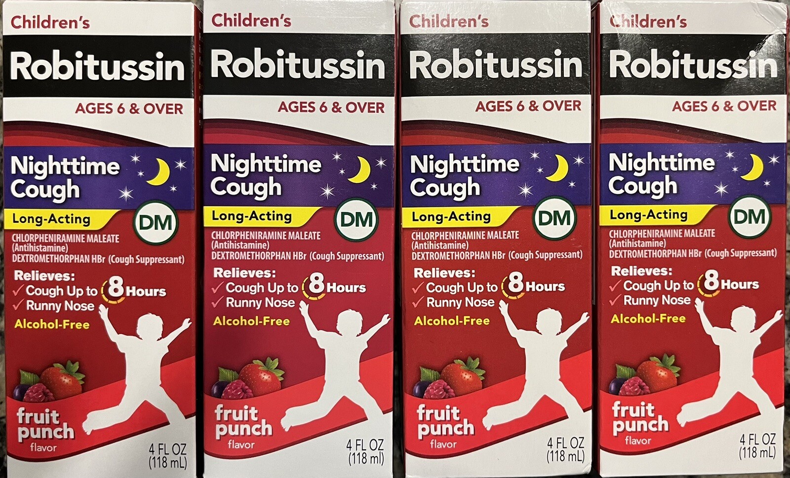 *4 PACK* Robitussin Children’s NIGHTTIME COUGH Long-Acting DM Exp 11/24 ...