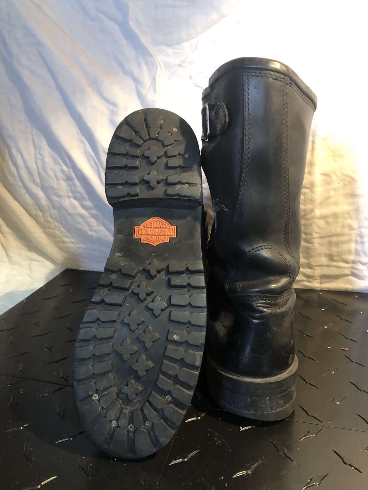 Harley Davidson logger conductor Black Leather Biker Boots Size US 11 ...