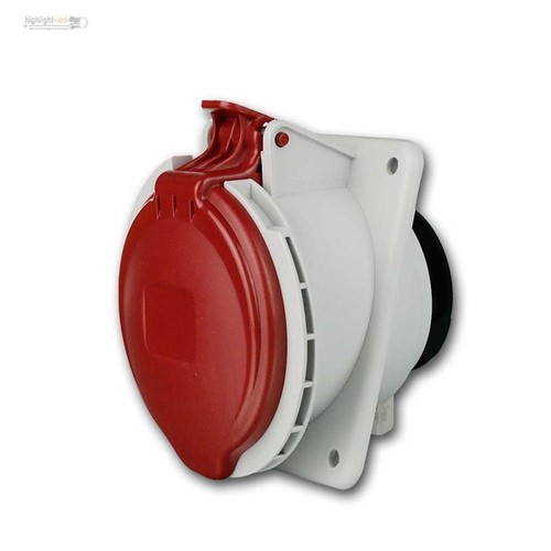 CEE-Einbausteckdose IP44, 32A rot, CEE Steckdose, 5-polig 400V ...