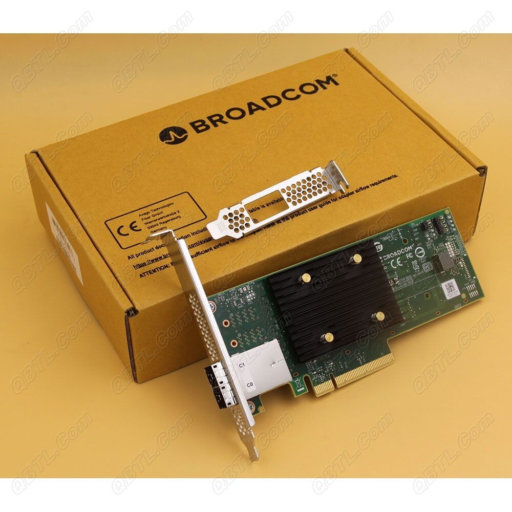 New BroadCom 9500-8e 8pt Ext 12GB Tri-Mode HBA Storage Adapter US ...