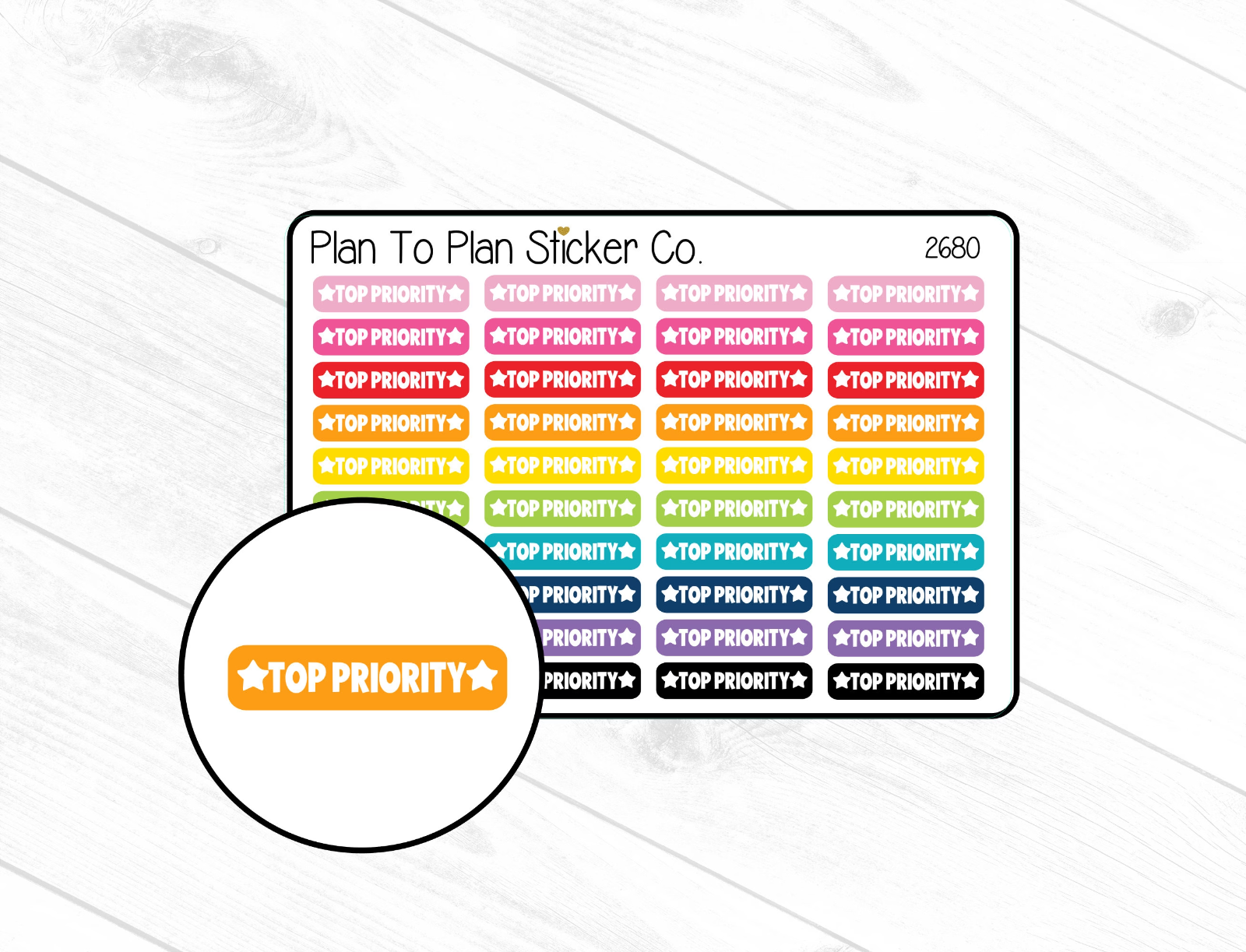 2680~~Top Priority Planner Stickers. | eBay
