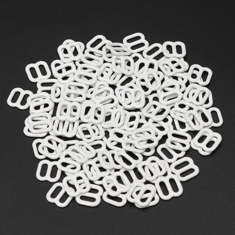 100Pcs Metal Bra Strap Adjuster Slider 8 Hook Lingerie Sewing Crafts ...