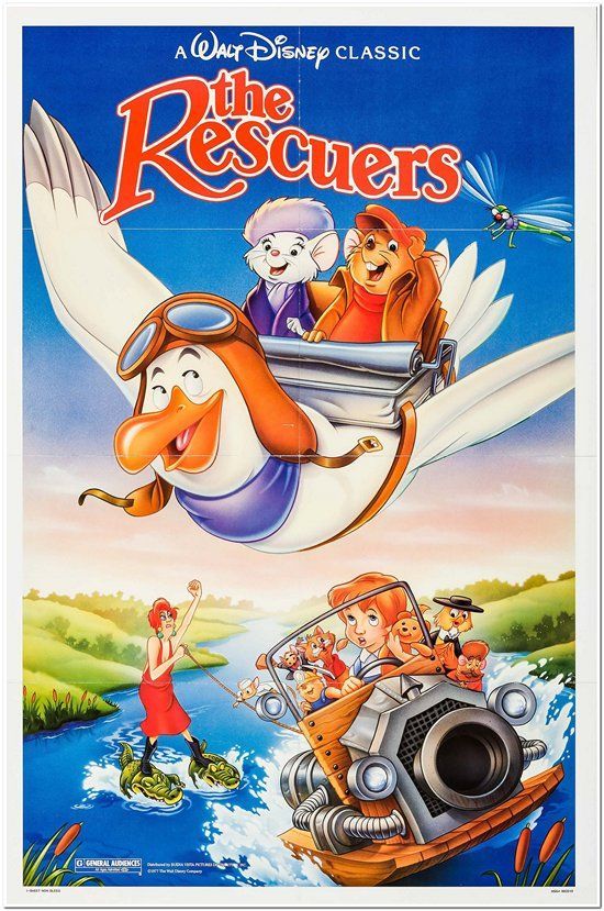 RESCUERS - R89 orig 27x41 folded movie poster - DISNEY - BOB NEWHART ...