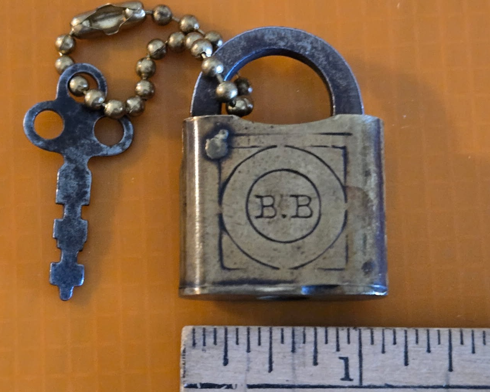 Vintage B&B Mini Brass Padlock & Key ~ Free S/H | eBay