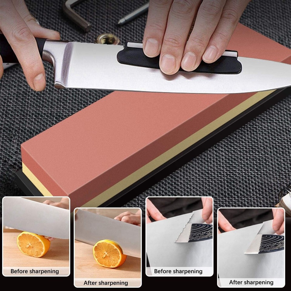 Knife Sharpening Stone Set Professional Whetstone 4 Side Grit 400/1000 ...
