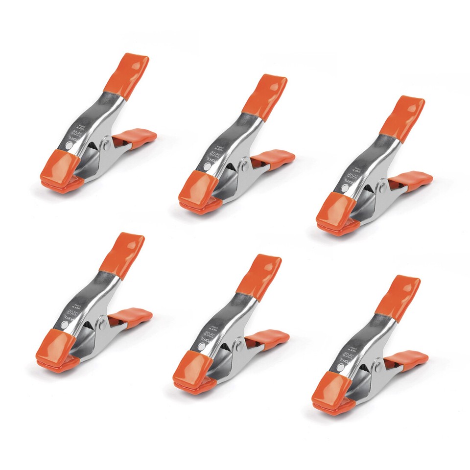 PONY 6" Heavy Duty Spring Clamp Set 6PACK 2" Jaw Opening Steel Spring ...