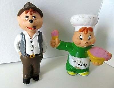 2 Vintage Alvin & the Chipmunks Figures Theodore & Uncle Harry 1983 TV ...