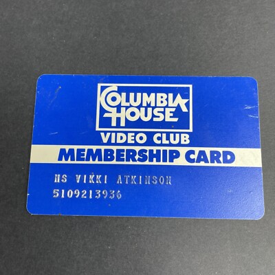 Vintage 1991 Columbia House VHS Video Club Membership Card Account ...