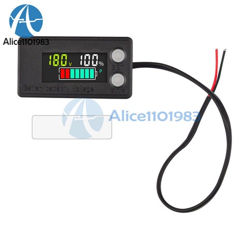 LCD Waterproof Voltmeter DC 8V-100V Digital Voltage Tester Capacity # ...