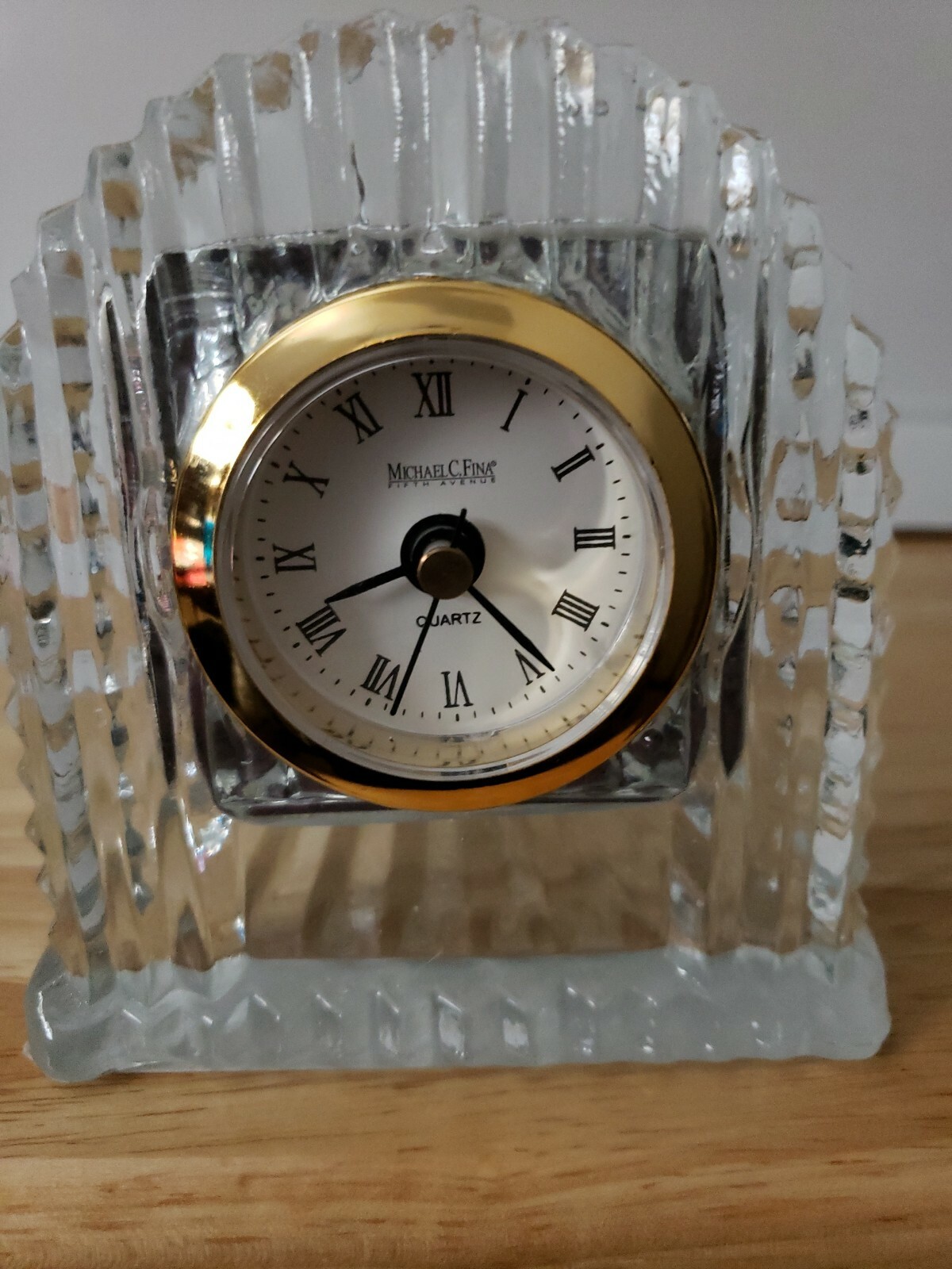 Vintage~1980s Michael C. Fina Fifth Avenue~Lead Crystal~Quartz 4" Clock ...