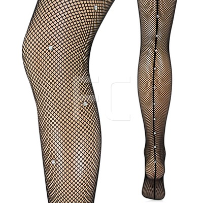 NEW WOMENS LADIES DIAMANTE SEAM BACK SEAMED FISHNET TIGHTS PANTYHOSE ...