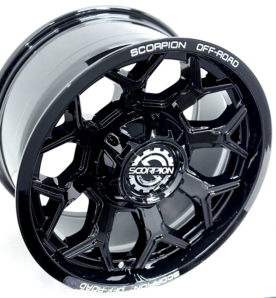 17” Gloss Black Milled Scorpion Defender Wheels fits Ford F150 Raptor ...