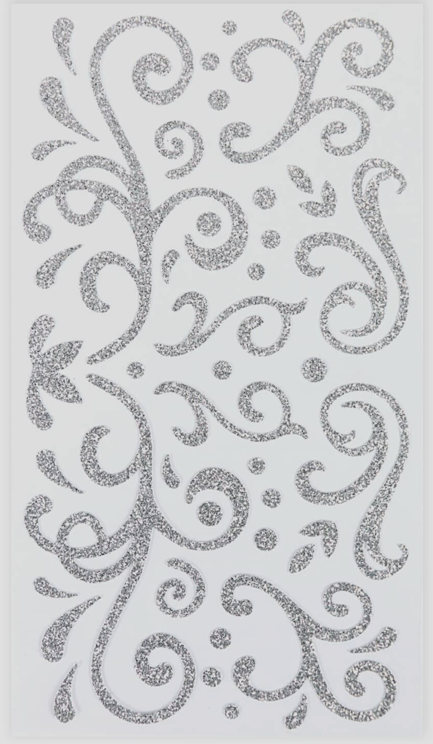 Swirl Swirls Flourish Bling Silver Glitter Accents Recollections ...