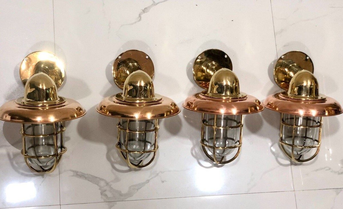 Nautical Sconce Lights Set Of Nautical Wall Sconces Brass W/ Copper