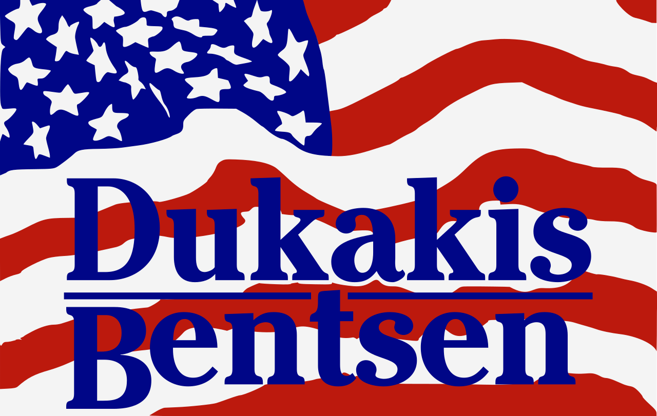 Michael Dukakis Lloyd Bentsen Replica 1988 President Campaign Bumper ...