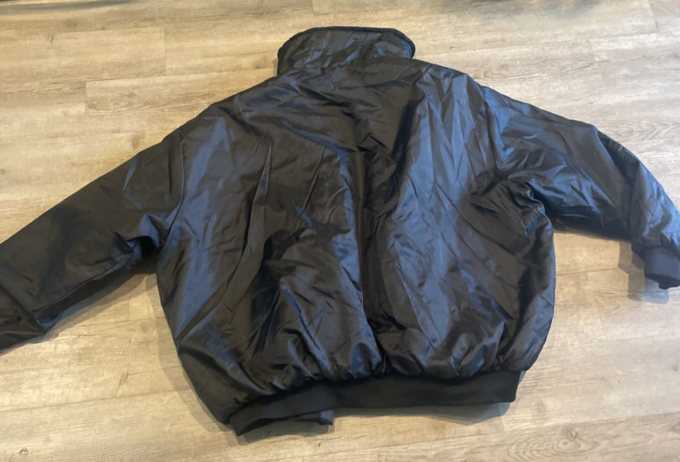 Vintage Tact Squad Black Bomber Nylon Jacket w/Faux Fur Neckline Size ...