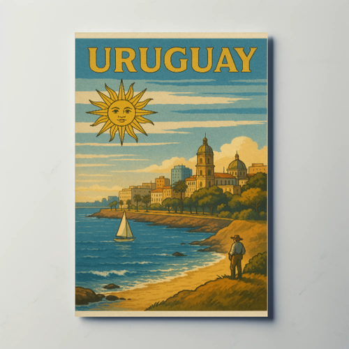 Uruguay Coastal Scene Vintage Travel Poster | eBay
