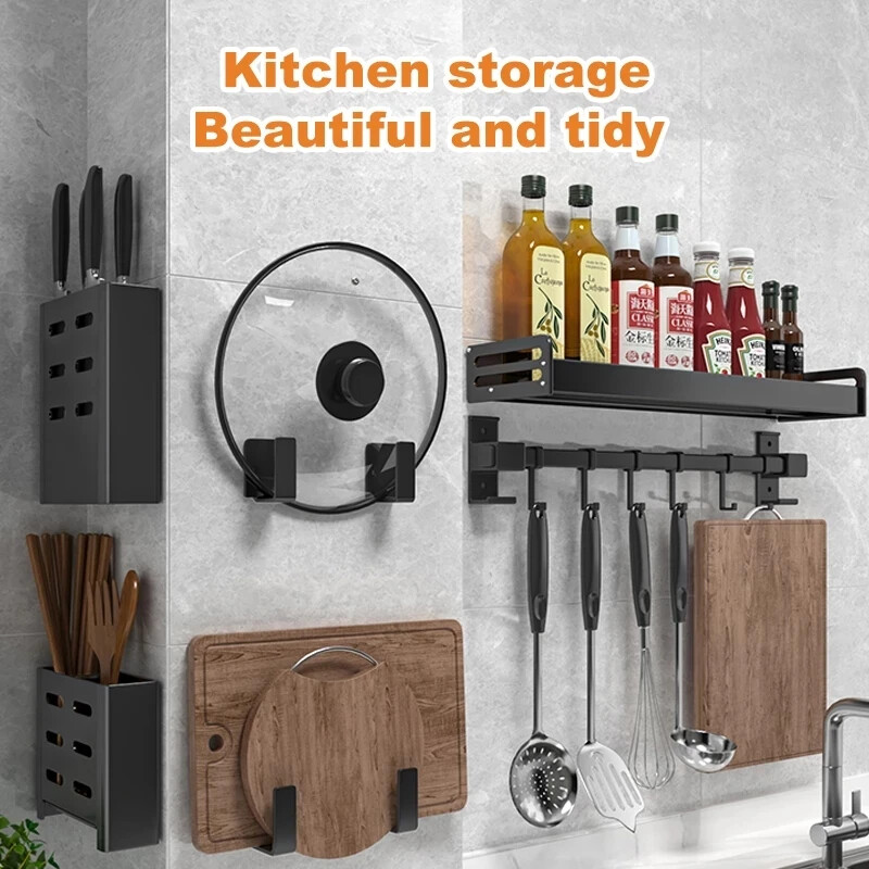 Kitchen Saving Spice Organizer: Wall-mounted Multifunctional Storage ...