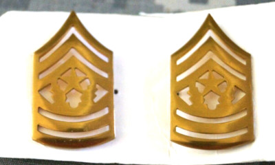 US Army Command Sergeant Major CSM/E-9 Enlist Rank Gold Dress Insignia ...