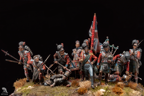 Scottish Infantry square Battle of Waterloo Painted Toy Soldier Pre ...