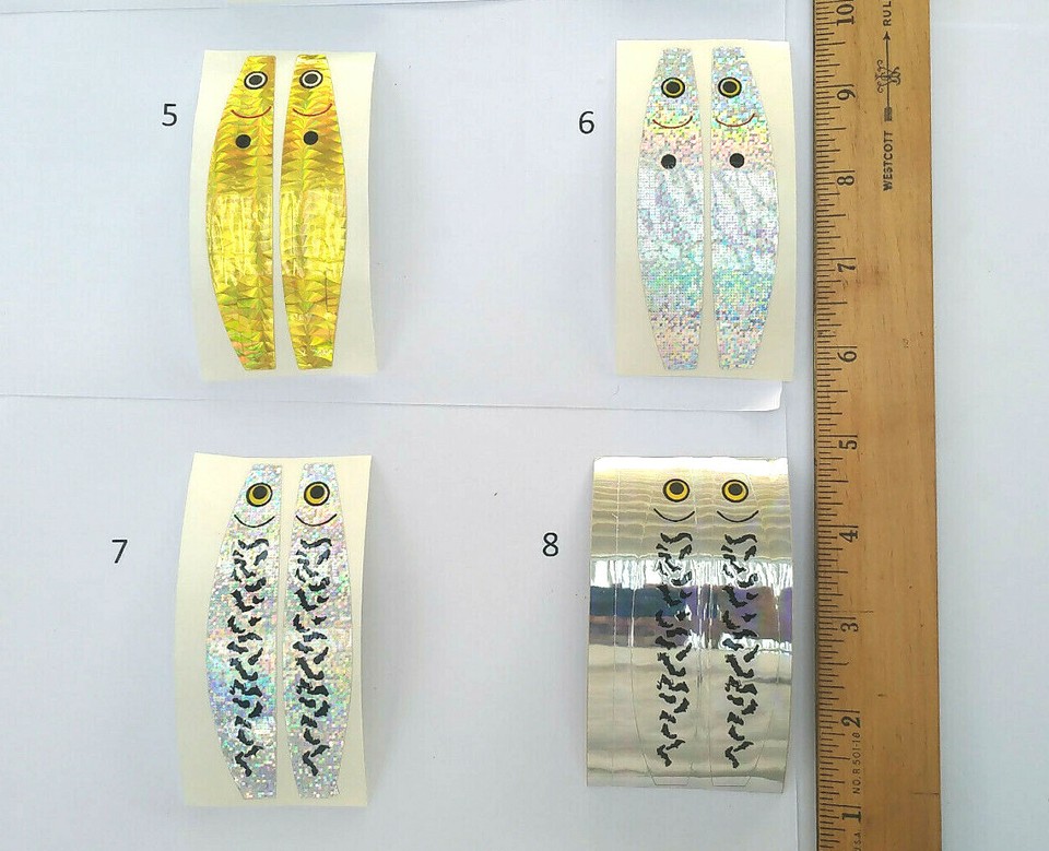 Lot Hologram Sticker Fishing Spoons, Jigs, Metal Lures - Decorative ...