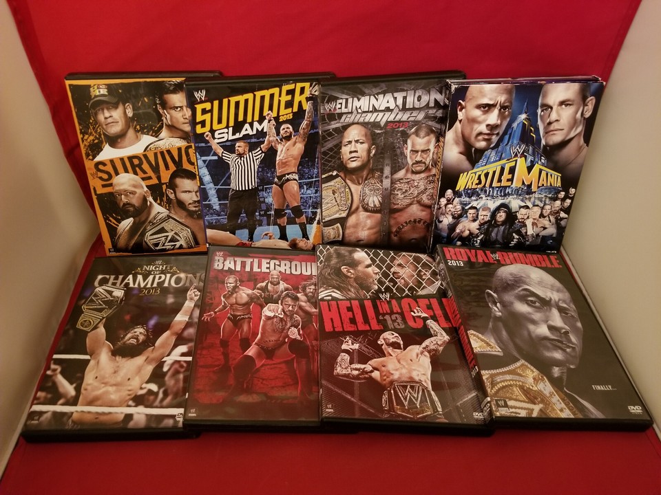 WWE 2013 - Lot of 8 Wrestling DVDs - WrestleMania 29 Royal Rumble Hell ...