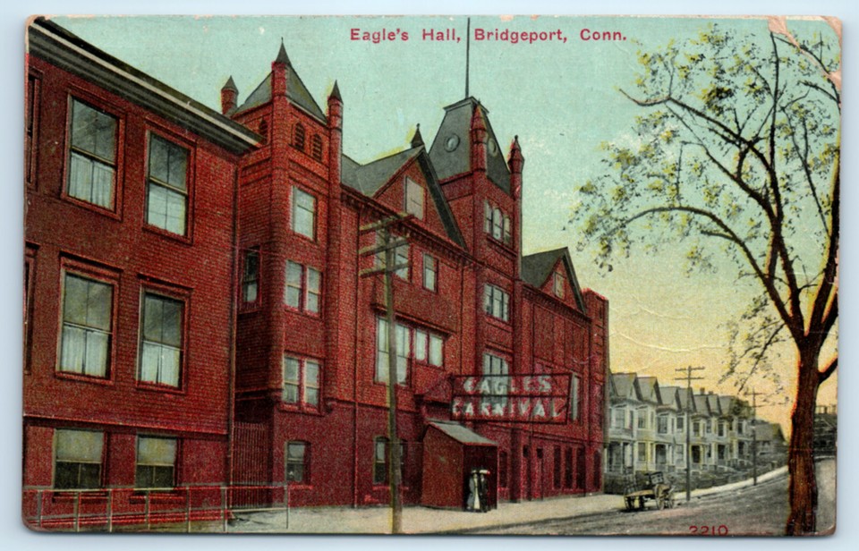 Bridgeport Connecticut Eagles Hall Carnival Sign Postcard | eBay