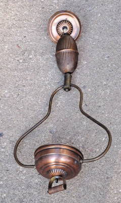 Vintage Brass Hanging Harp Style Light Fixture | eBay