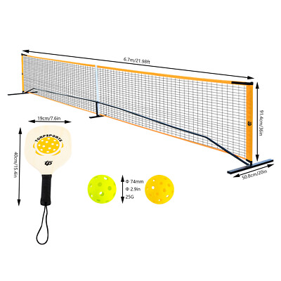 Complete Pickleball Set 40/26-Hole Pickleballs 6.7m Net Iron Bracket ...