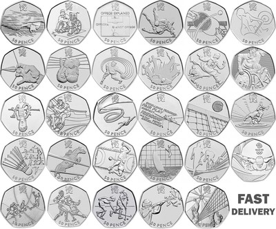 50p Coins UK Rare Fifty Pences Circulated Olympics Coins 50 Pence Coin ...