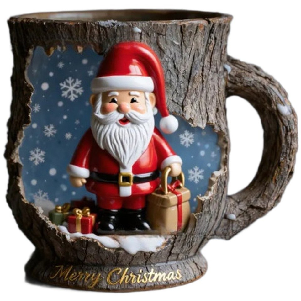 Festive For Holiday Mugs Collection Tree Trunk Design for Christmas Use ...