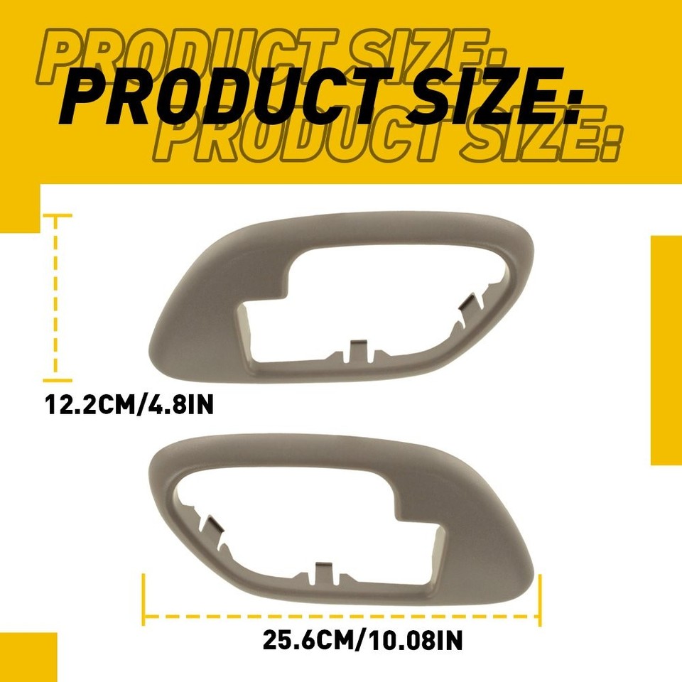 Inside Interior Door Handle Trim Tan Bezels Pair Set NEW for Chevy GMC ...