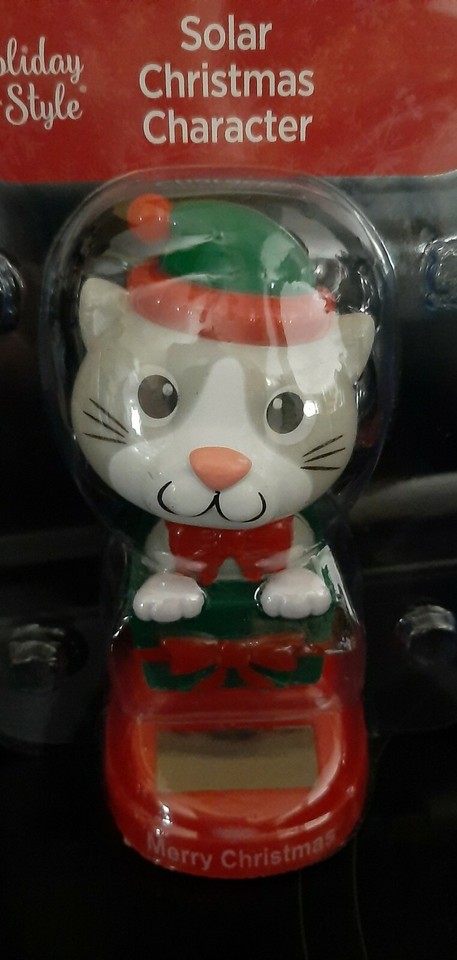 NEW Solar Powered Dancing Winter Christmas Gray Tabby Kitty Cat Toy | eBay